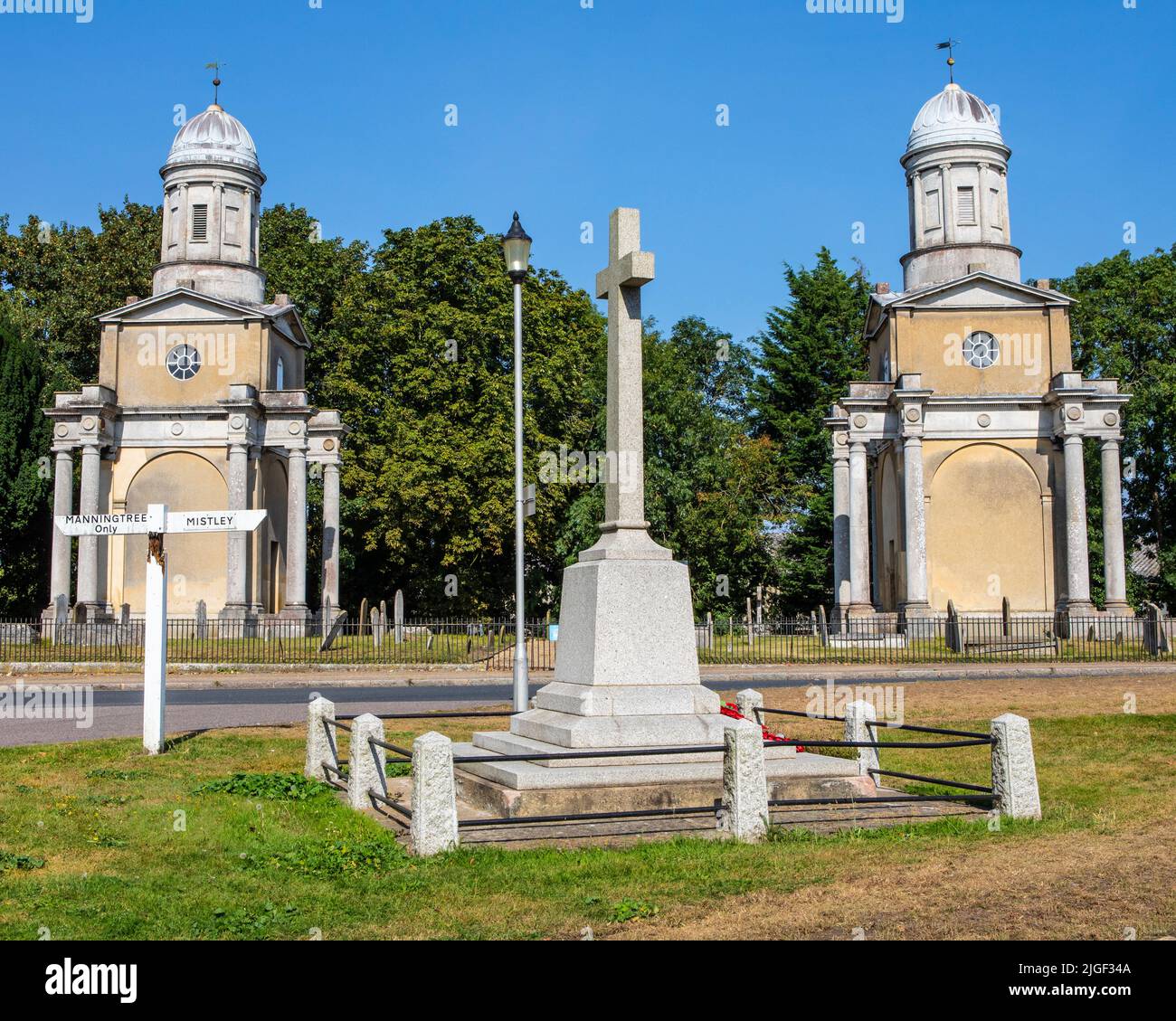 Essex, UK - September 7th 2021: The historic Mistley Towers and the war ...