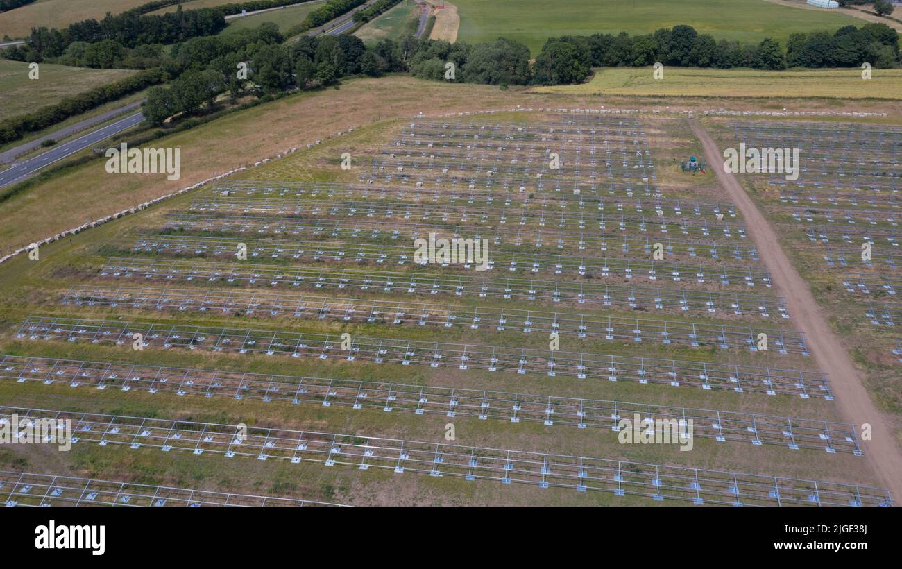 Newton Bewley, England, 9 July 2022. Aerial view of re-construction of ...