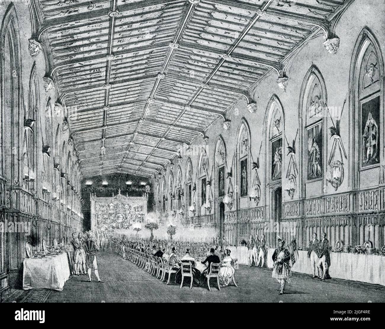 Windsor Castle Interior, St George's Hall England 19th Century ...