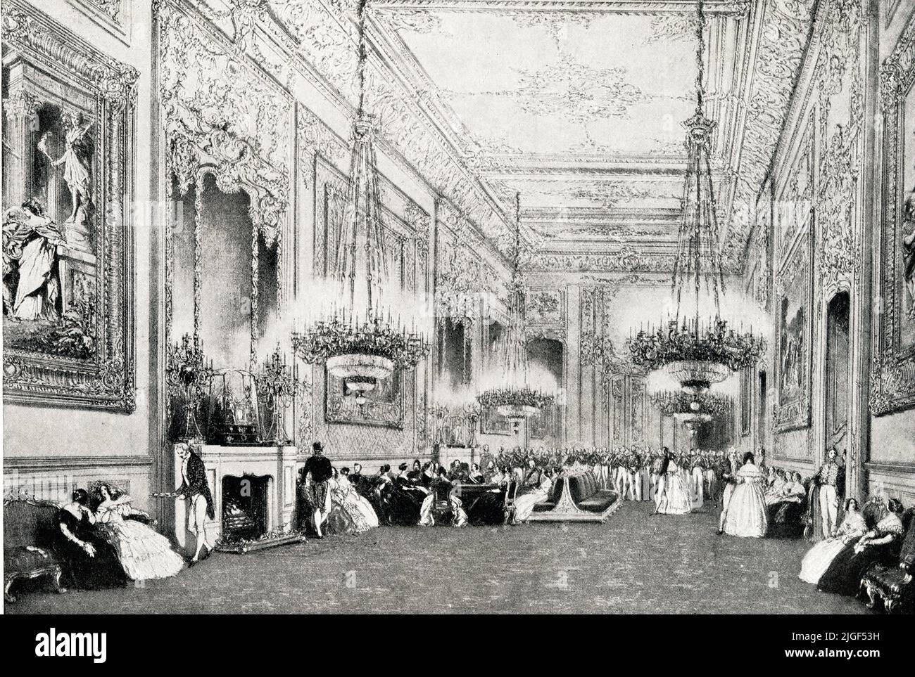 Windsor Castle Stateroom Grand Reception Room Interior 19th Century ...
