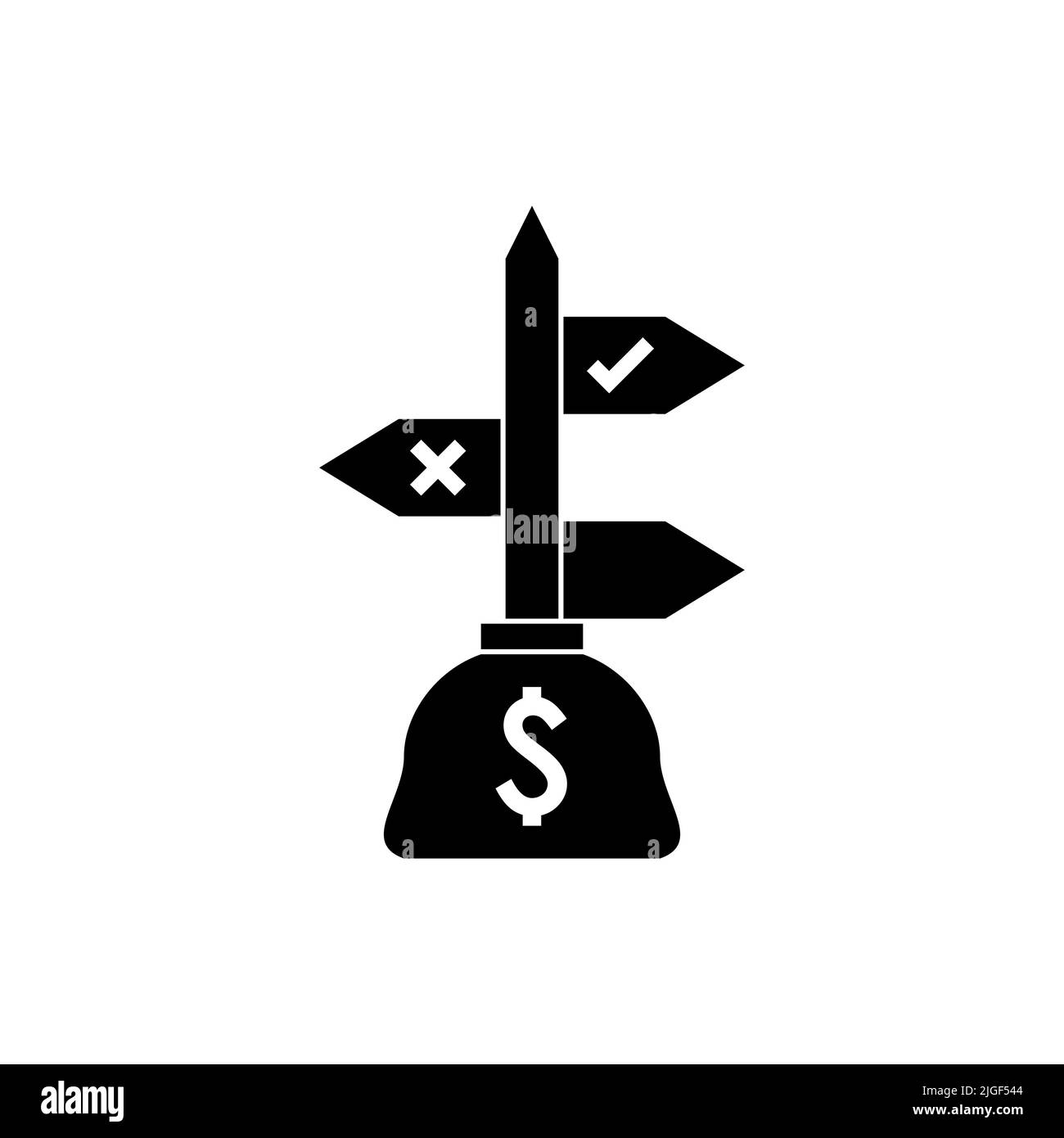 investment direction planning icon vector isolated on white background ...