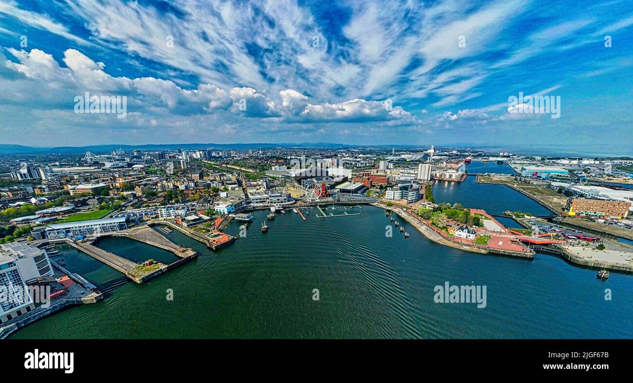An island with a port surrounded by a wide blue ocean Stock Photo - Alamy