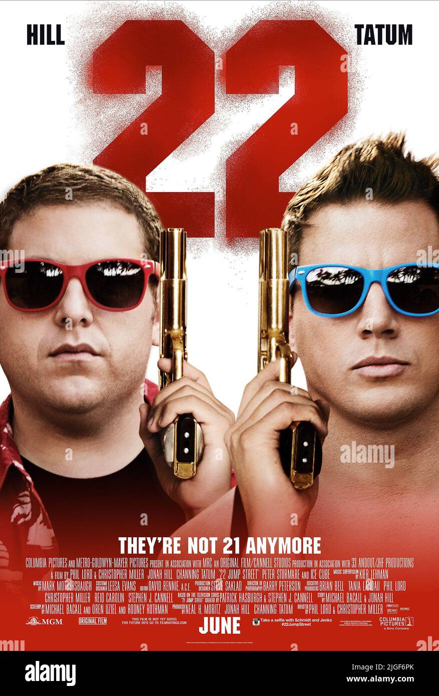 JONAH HILL, CHANNING TATUM POSTER, 22 JUMP STREET, 2014 Stock Photo - Alamy