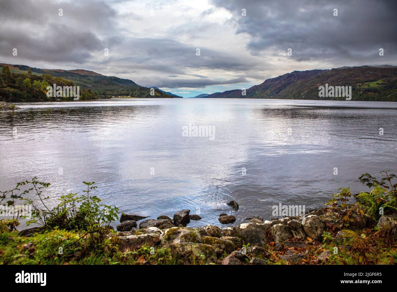 The famous Loch Ness, viewed from the village of Fort Augustus in the ...