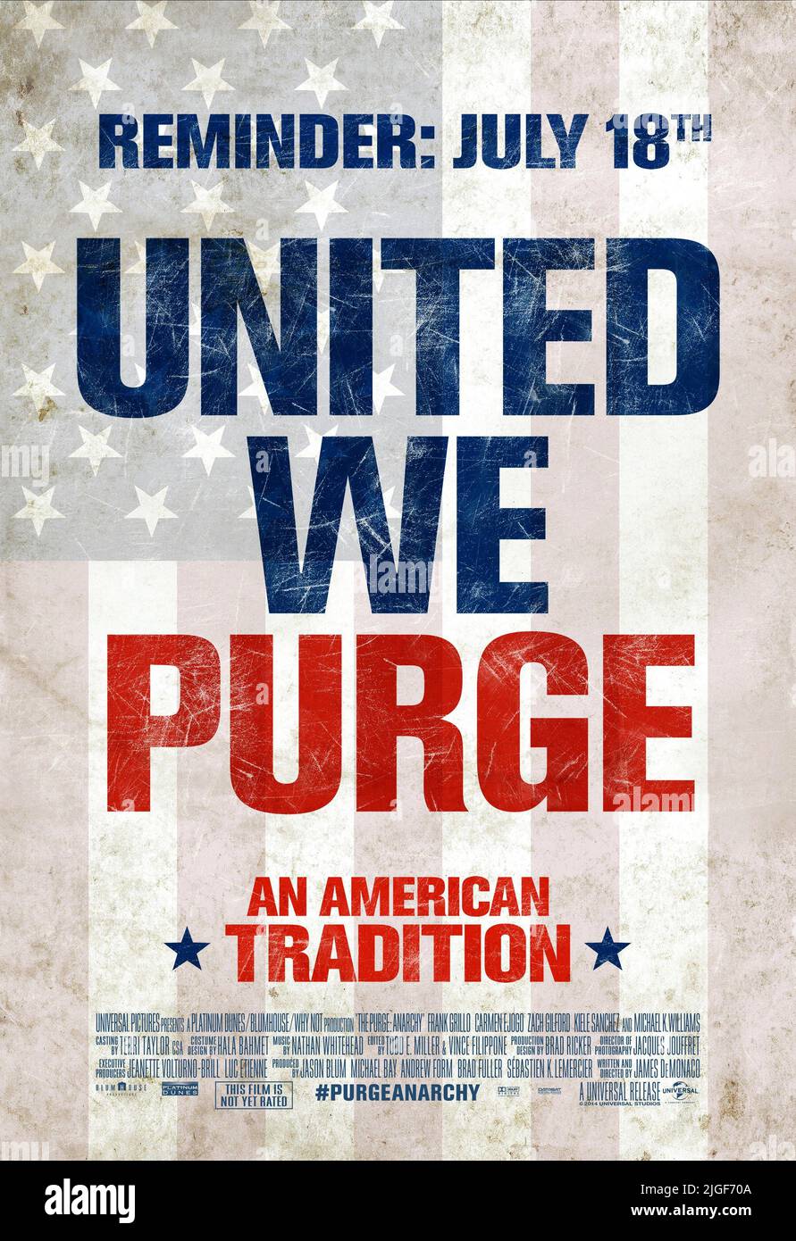 MOVIE POSTER, THE PURGE: ANARCHY, 2014 Stock Photo - Alamy