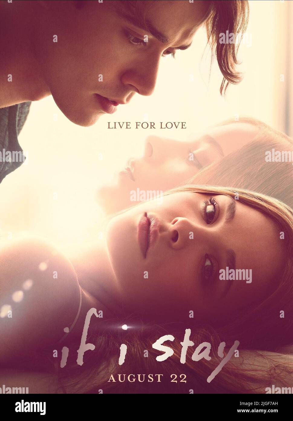 JAMIE BLACKLEY, CHLOE GRACE MORETZ POSTER, IF I STAY, 2014 Stock Photo ...