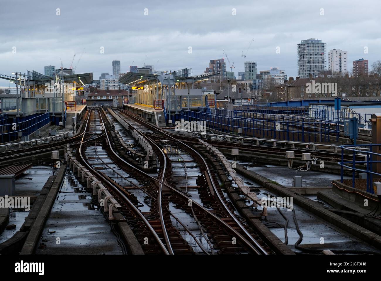 Looking towards West India Quay Docklands Light Railway station Stock ...