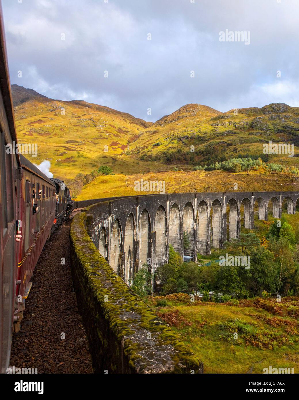 A view from the famous Jacobite Express Steam Train as it crosses the ...