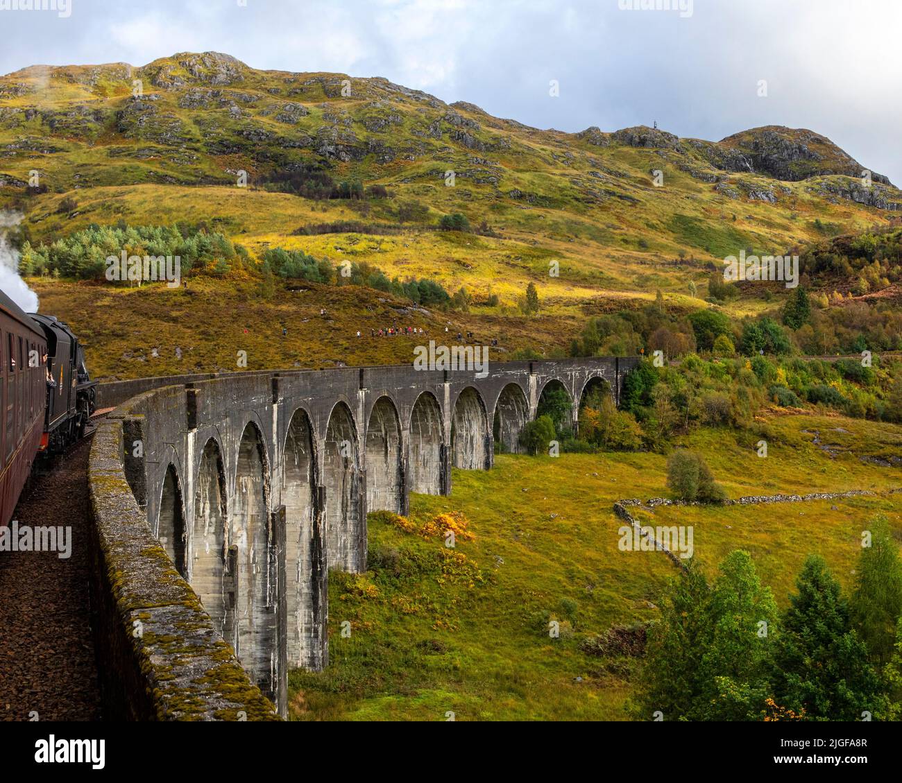 A view from the famous Jacobite Express Steam Train as it crosses the ...