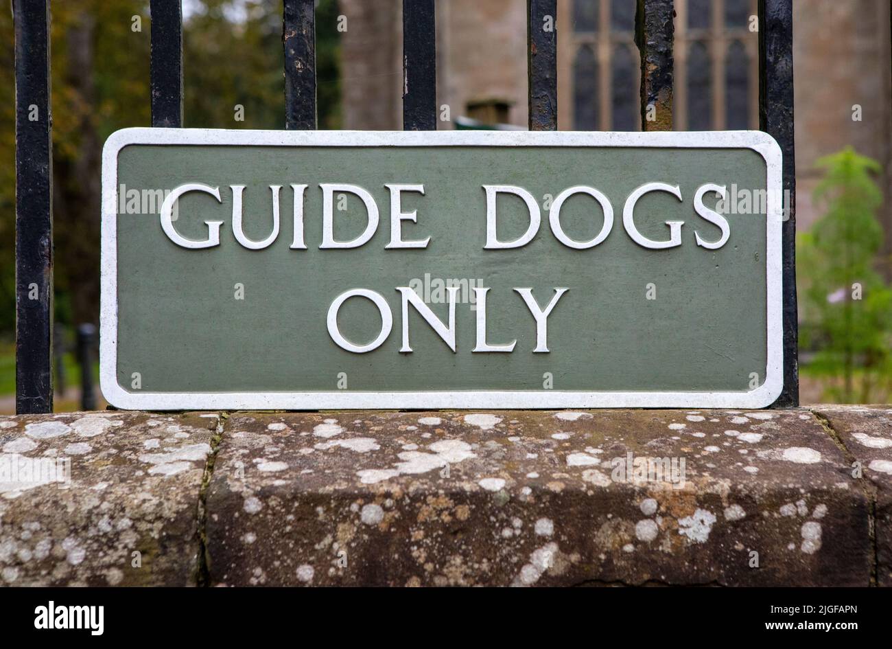 Close-up of a Guide Dogs Only Sign in Dunkeld, Scotland Stock Photo - Alamy