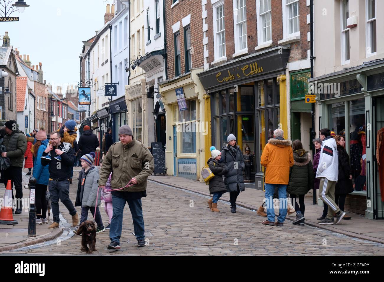 Busy Whitby street Stock Photo - Alamy
