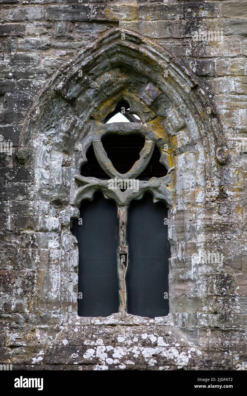 An old window without any glass, at the historic Dunkeld Cathedral in ...