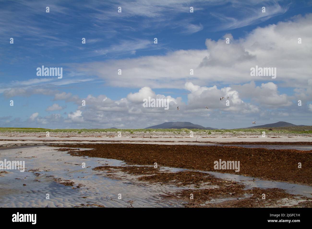 A fine partly clouded day on a storm-swept beach, Gearraidh na Monadh ...