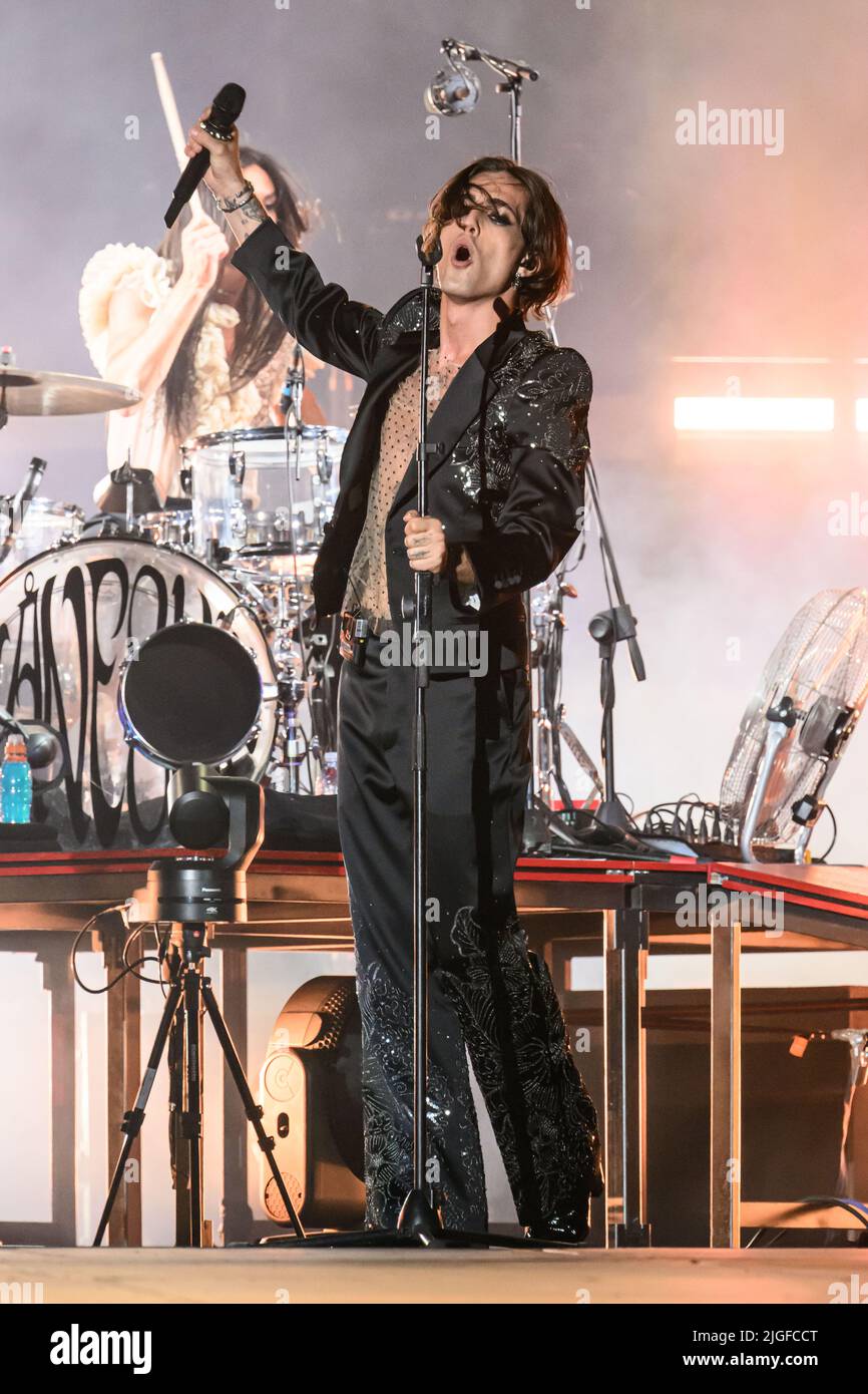 Torchio Ethan (Maneskin), David Damiano (Maneskin). Maneskin concert in Rome, their hometown ...