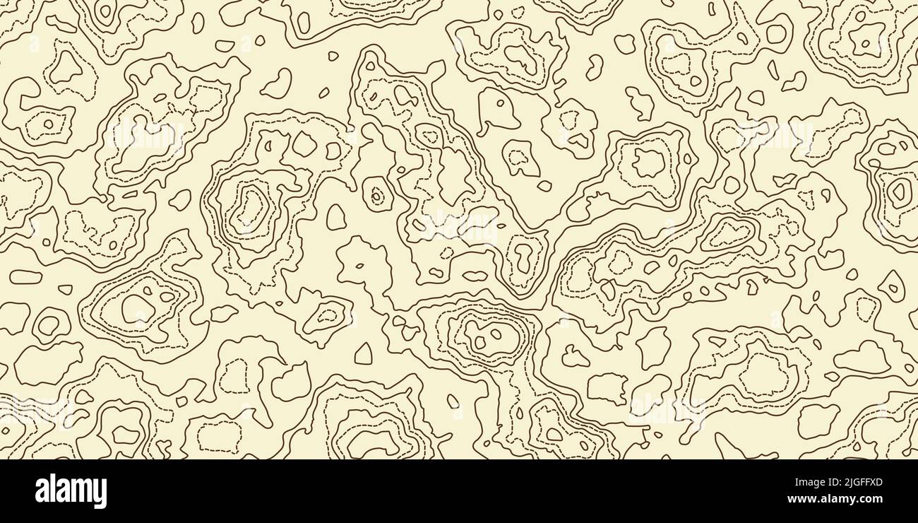 Topography beige map seamless pattern with dotted and solid lines ...
