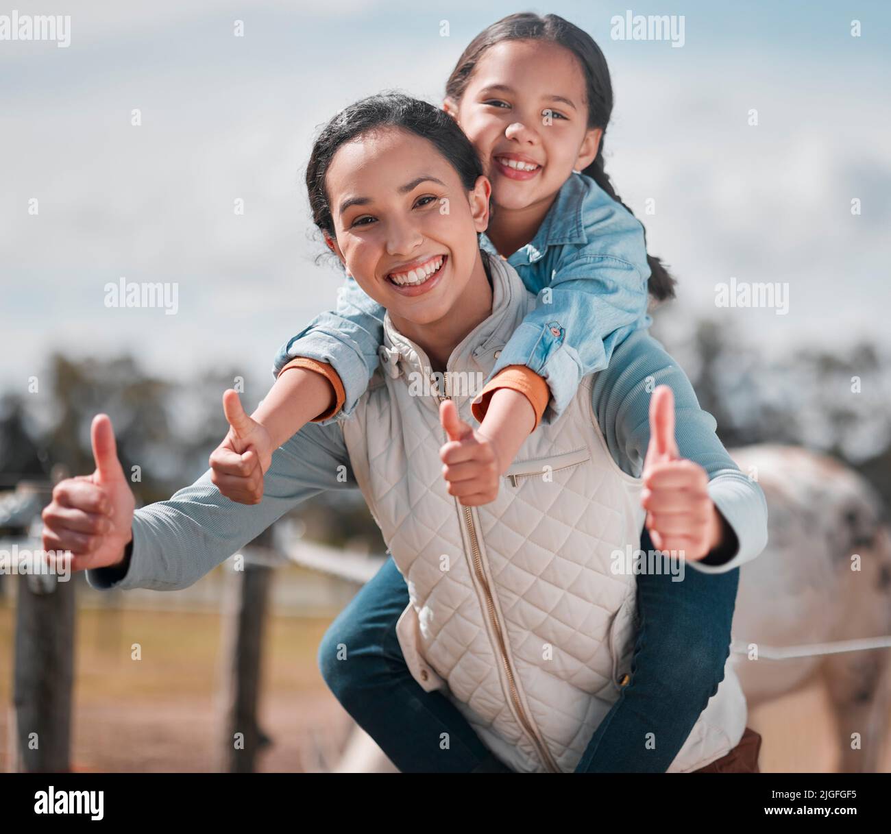 Were ready to have some fun. a little girl and mother spending time ...