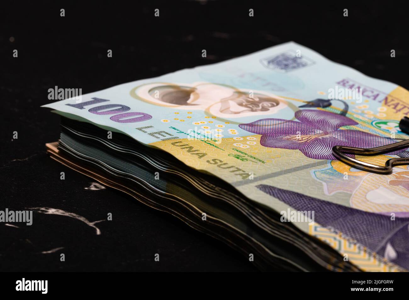 Romanian LEI currency. Europe inflation, LEI money Stock Photo - Alamy