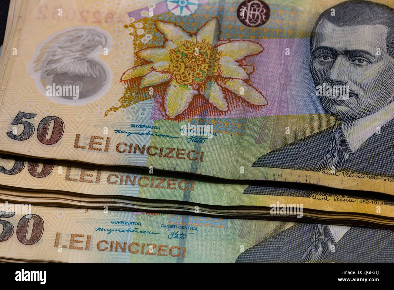 Romanian LEI currency. Europe inflation, LEI money Stock Photo - Alamy