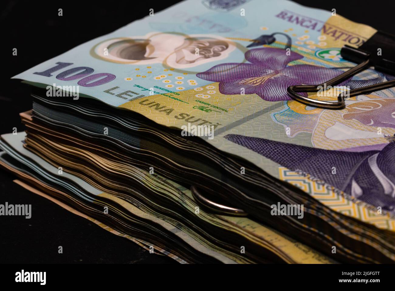 Romanian LEI currency. Europe inflation, LEI money Stock Photo - Alamy
