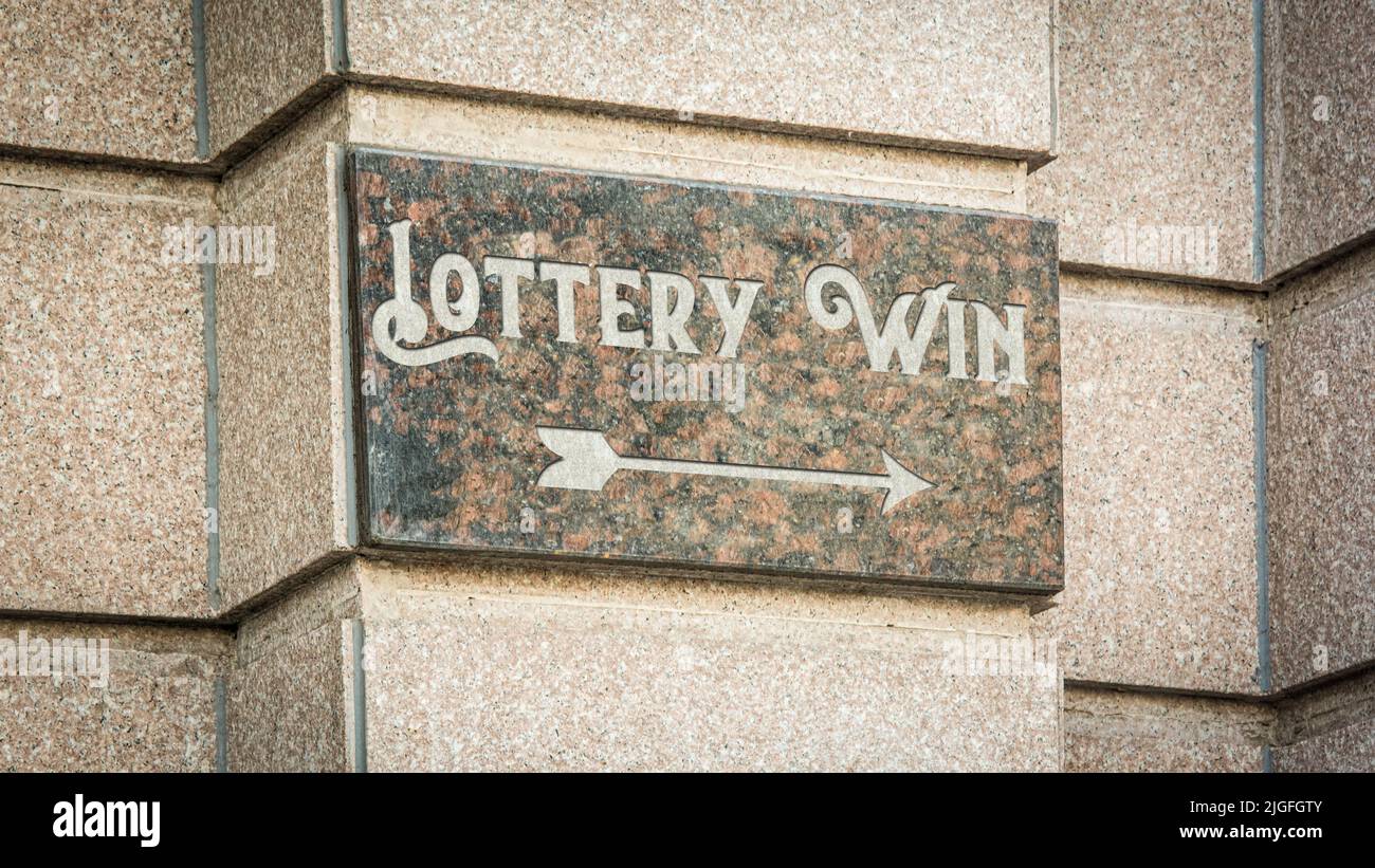 Street Sign the Direction Way to Lottery Win Stock Photo - Alamy