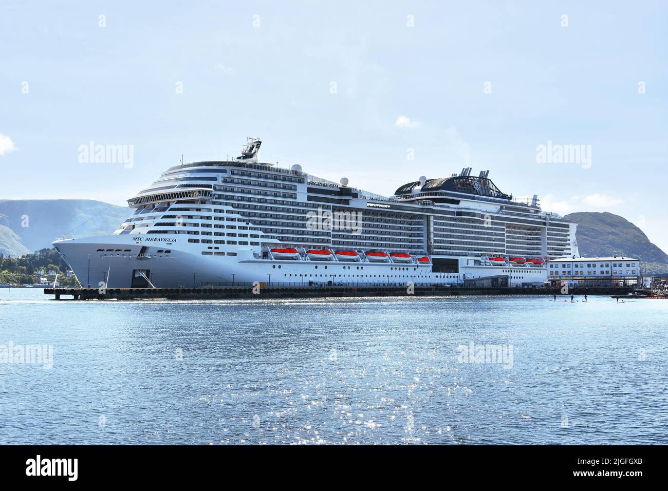 Alesund, Norway - July 2018. Beautiful landscape and transportation ...