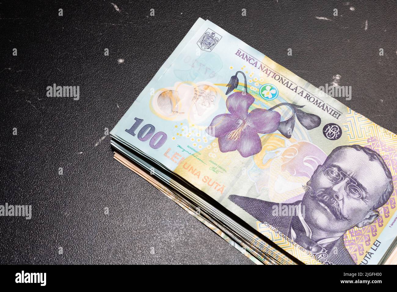 Romanian LEI currency. Europe inflation, LEI money Stock Photo - Alamy