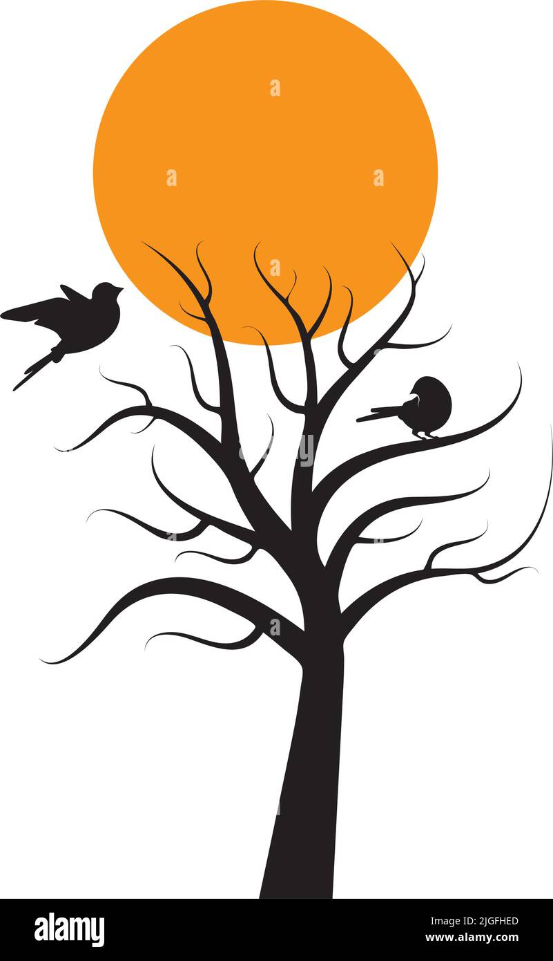 Birds on tree vector. Wall decals, Wall Decor, Tree illustration, Birds ...