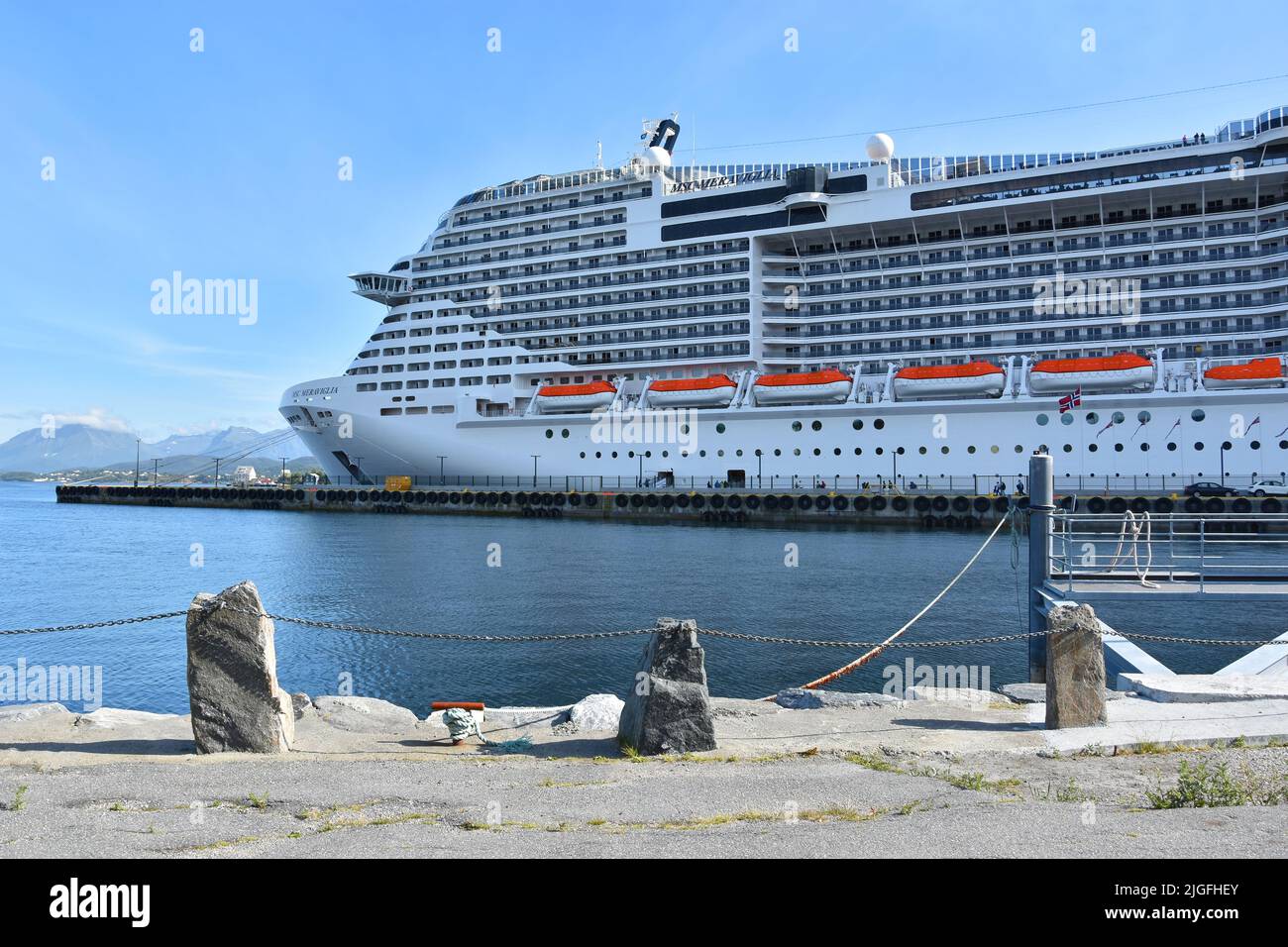 Alesund, Norway - July 2018. Beautiful landscape and transportation ...