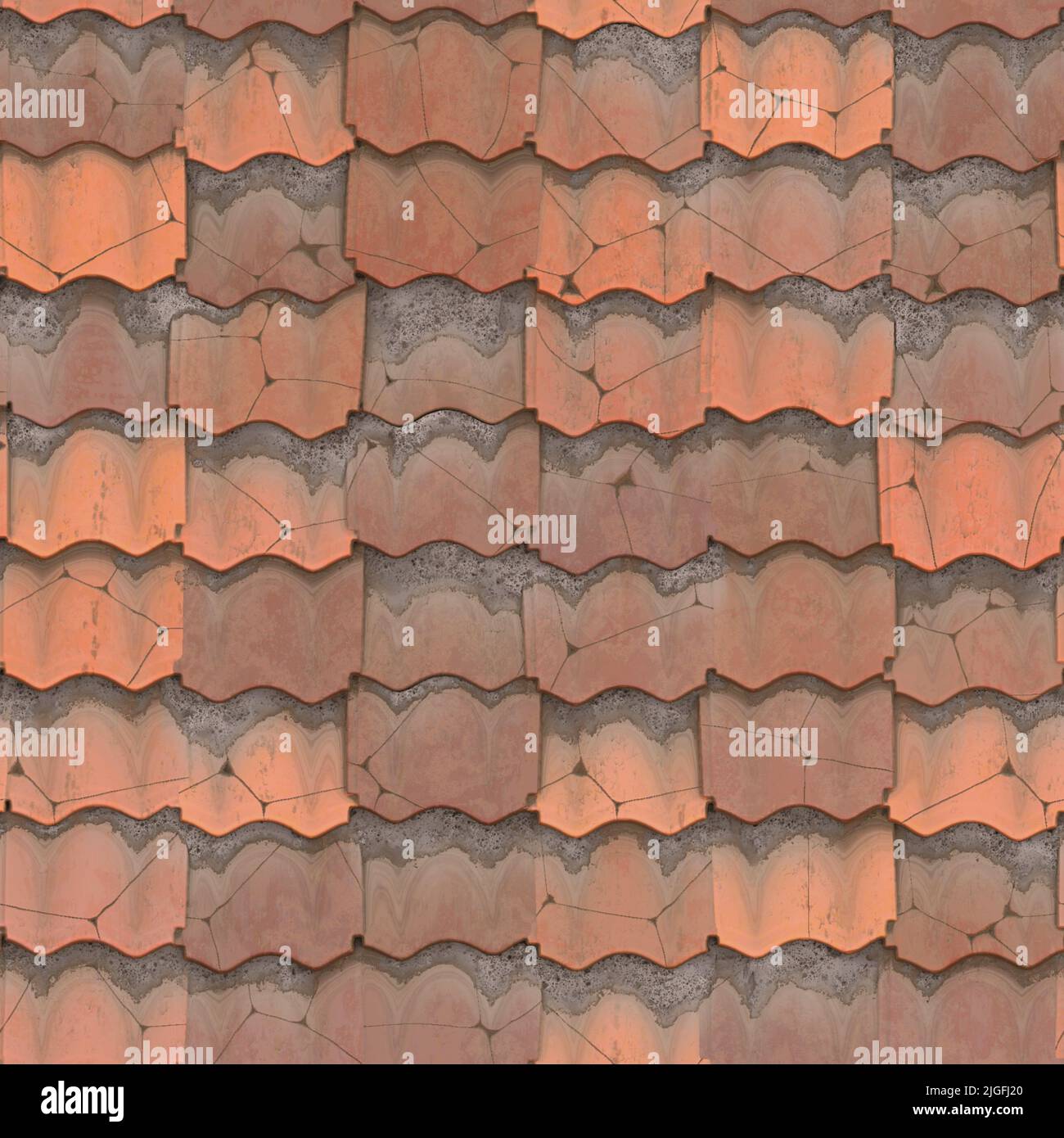 3D Realistic cracked red tile rendered texture seamless background ...