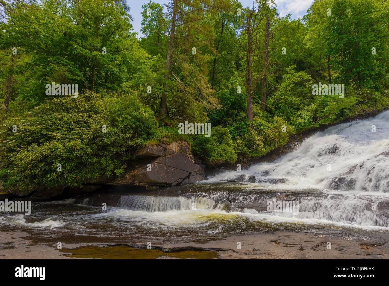 The bottom falls of the Tripple Falls in the Dupont, National Forest in ...