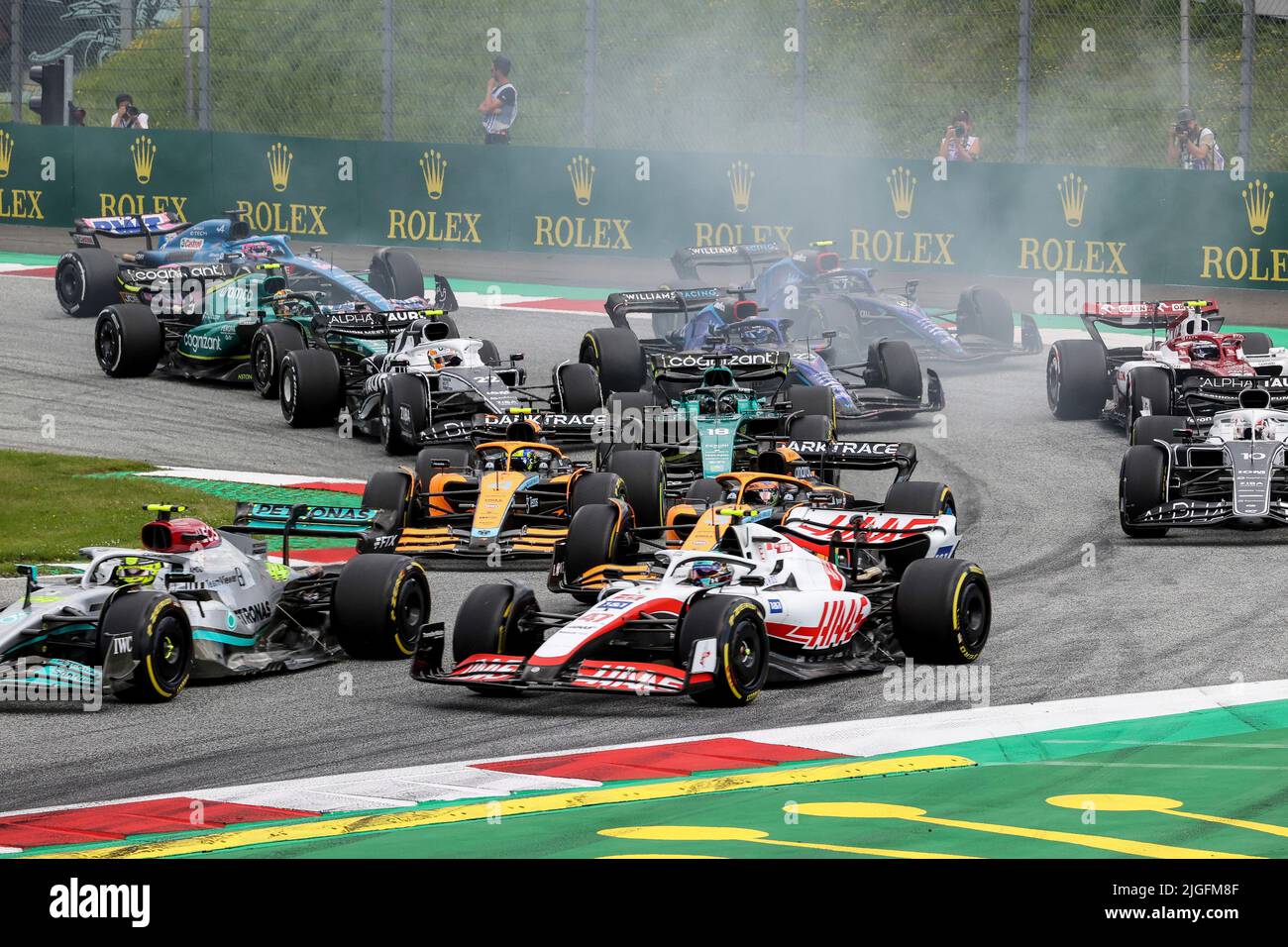Start, #44 Lewis Hamilton (GBR, Mercedes-AMG Petronas F1 Team), #47 Mick Schumacher (DEU, Haas ...