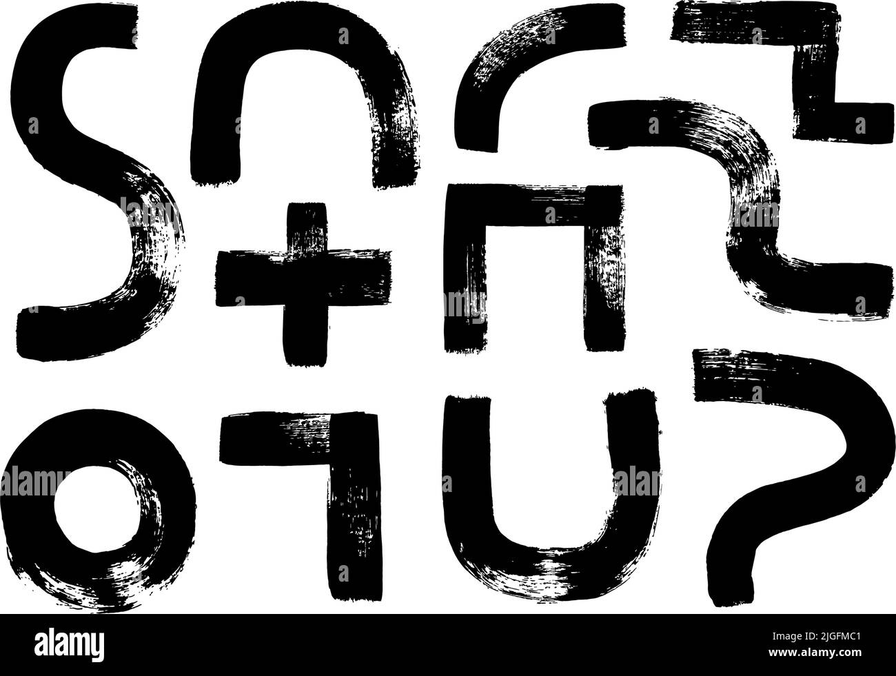 Hand drawn stylish trendy geometric grunge shapes Stock Vector Image ...