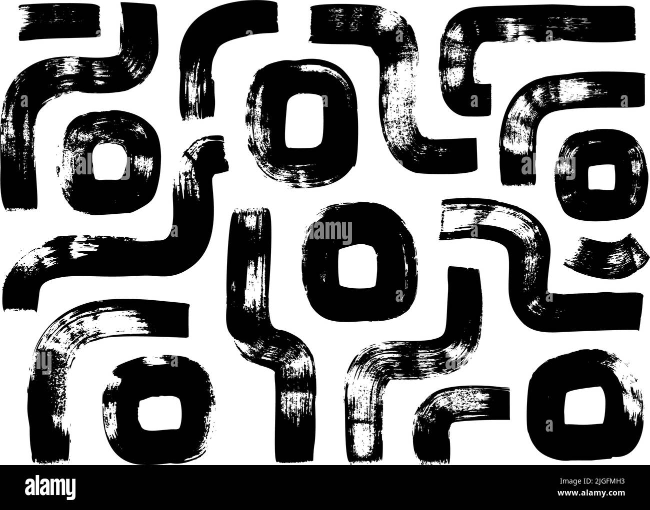 Black rounded rectangular lines isolated on white Stock Vector Image ...