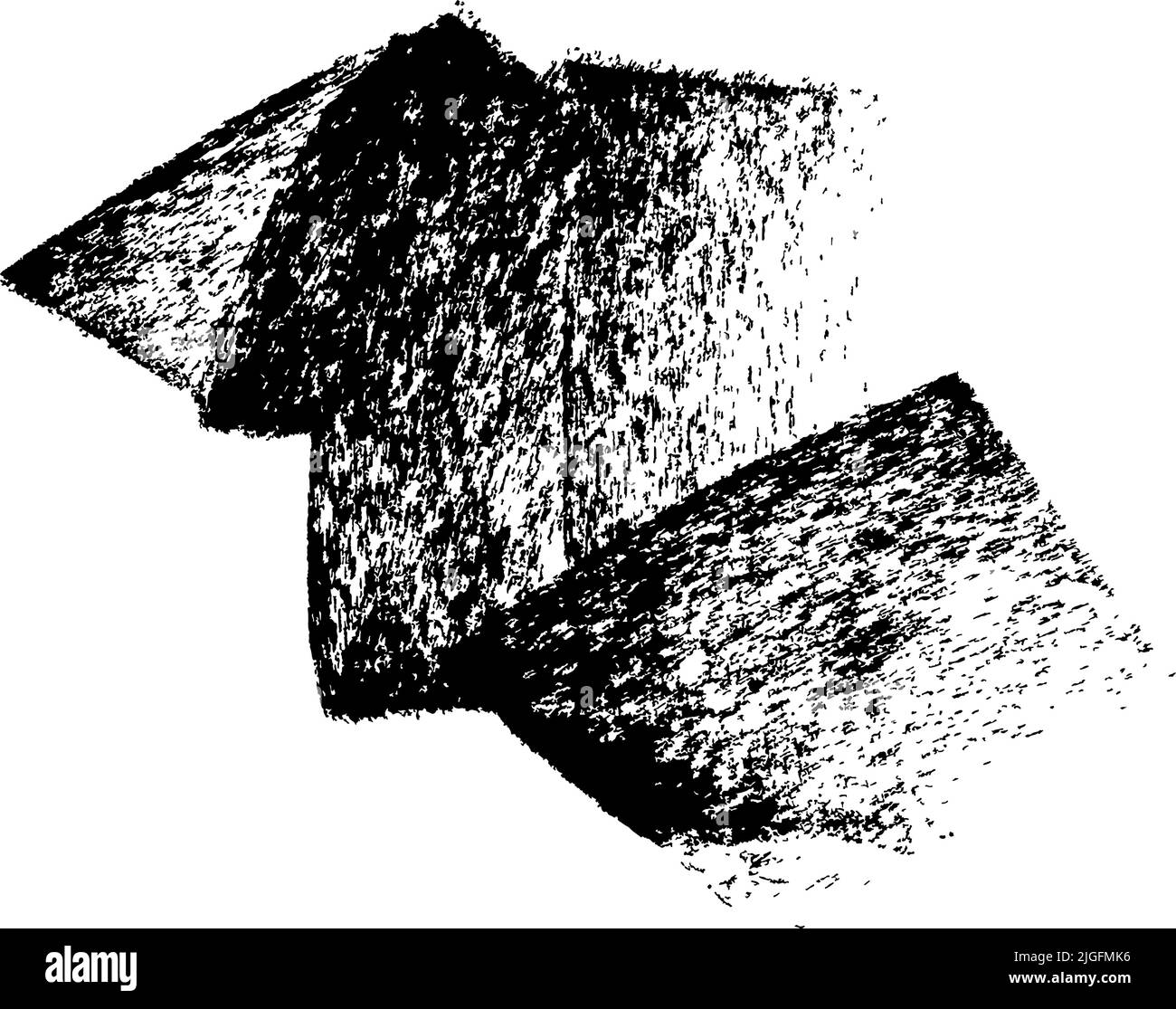 Charcoal bold smear, vector wide brush stroke Stock Vector Image & Art ...