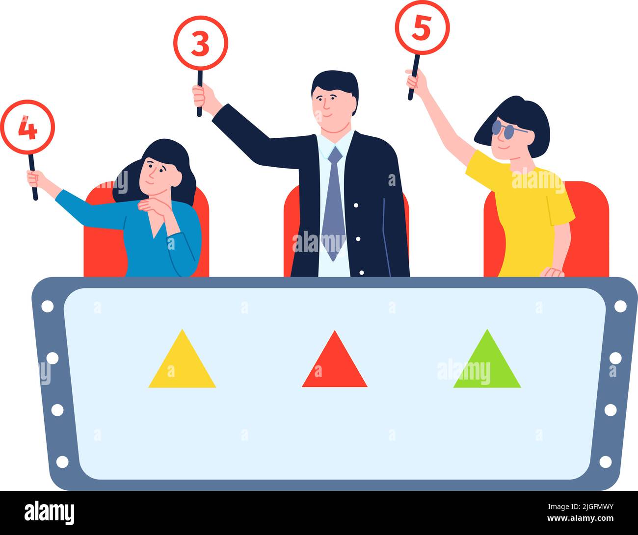 Jury show. Professional judges sitting on contest or television ...