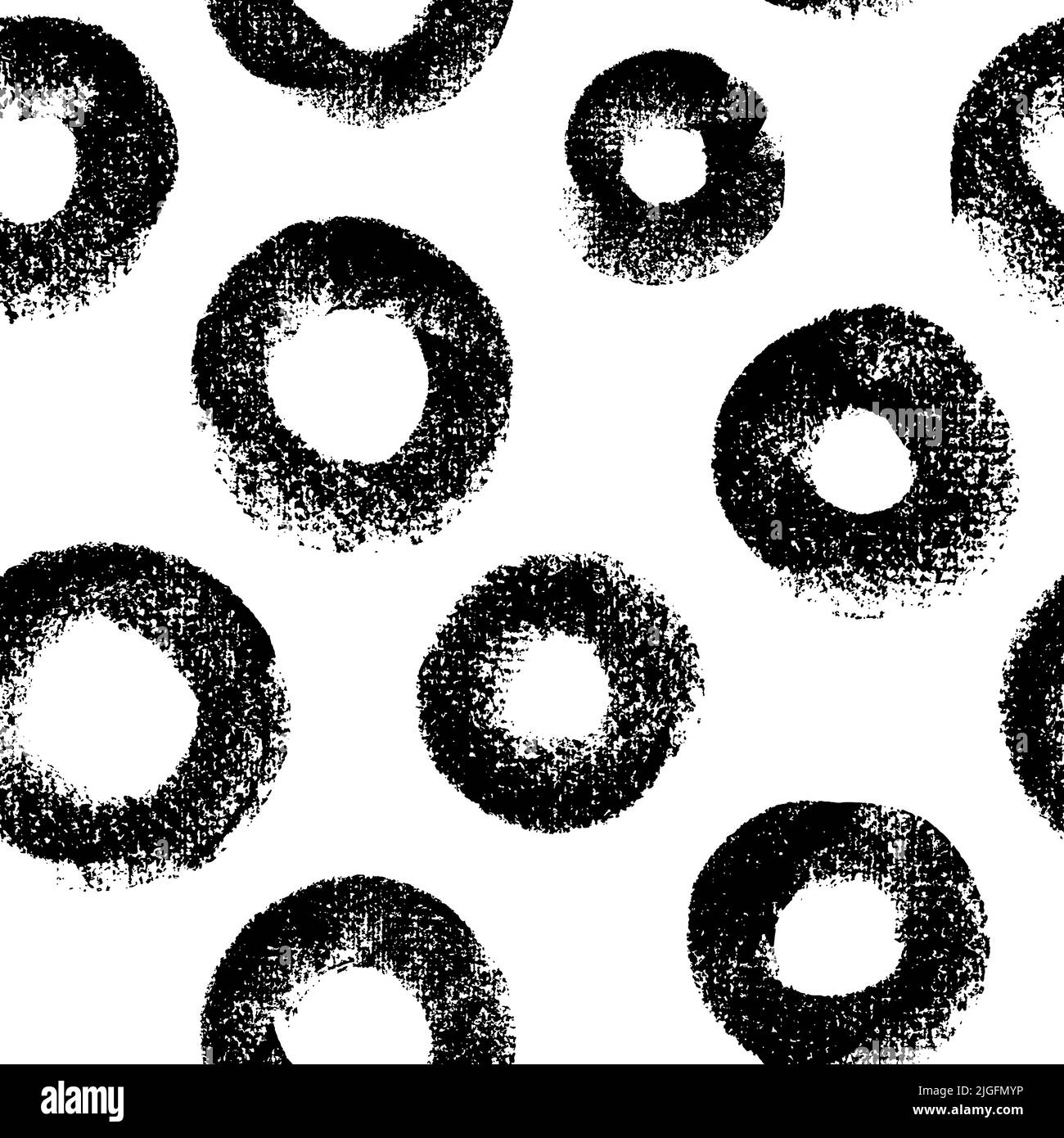 Black charcoal bold circle vector seamless pattern Stock Vector Image ...