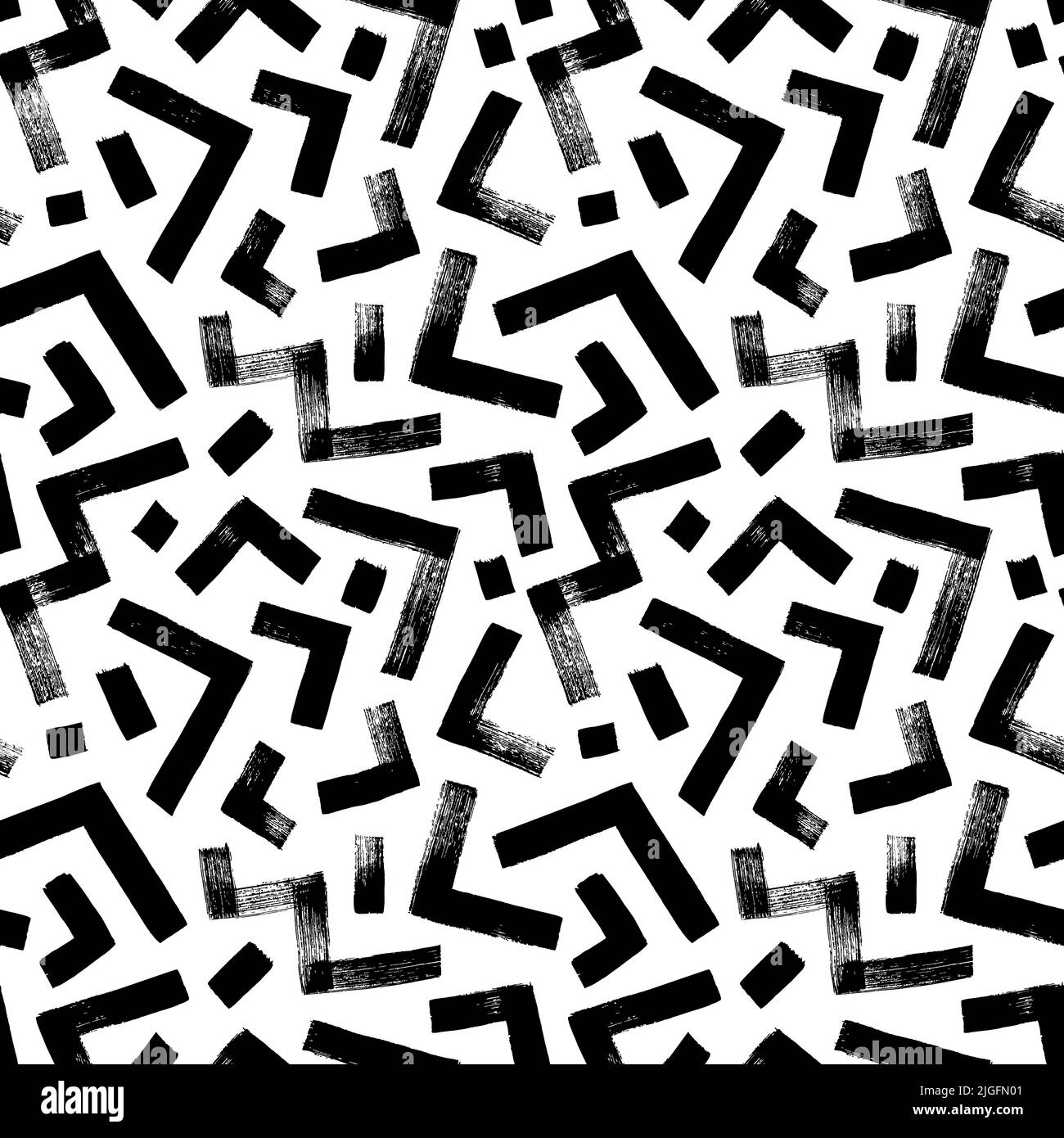 Black zigzag and triangle vector seamless pattern Stock Vector Image ...