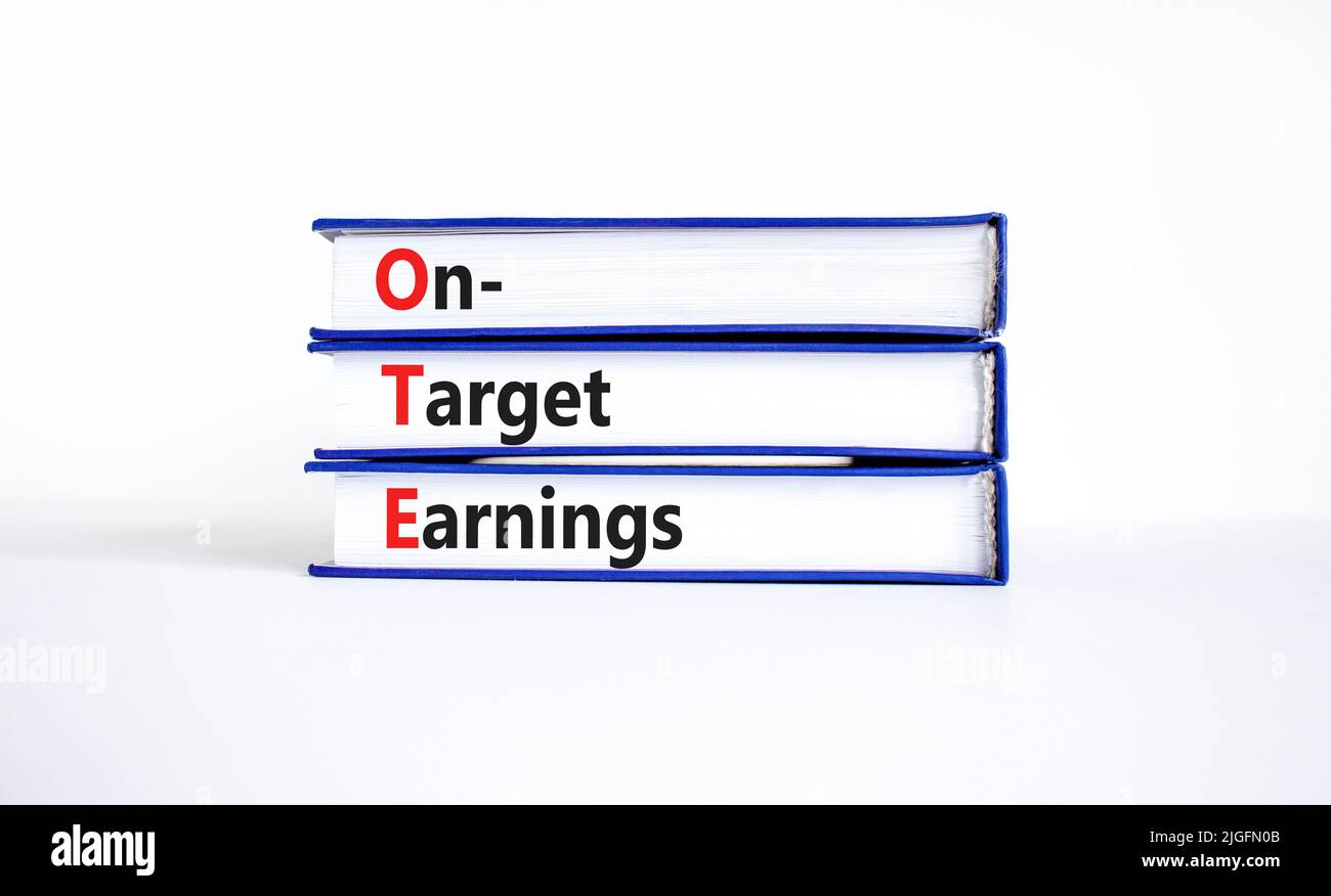 OTE on-target earnings symbol. Concept words OTE on-target earnings on ...