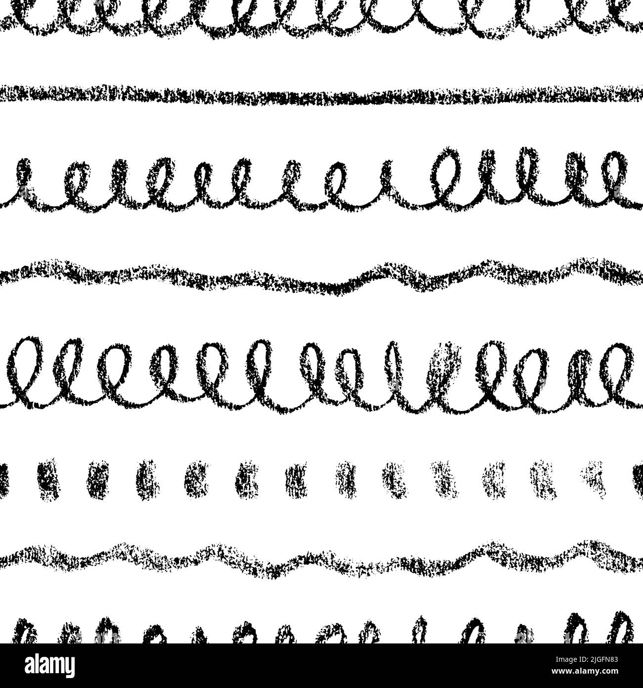 Hand drawn charcoal lines vector seamless pattern Stock Vector Image ...