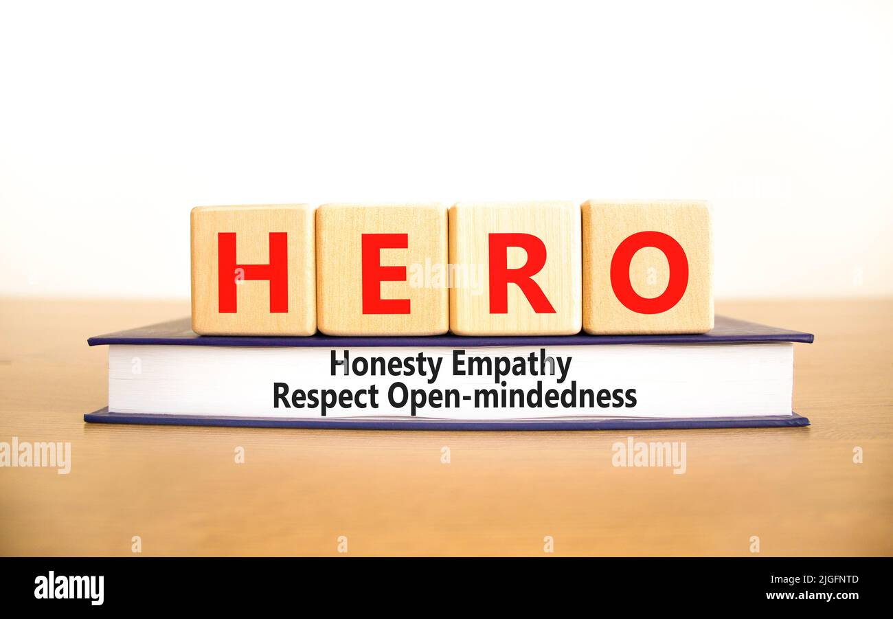 HERO honesty empathy respect oneness symbol. Concept words HERO honesty ...