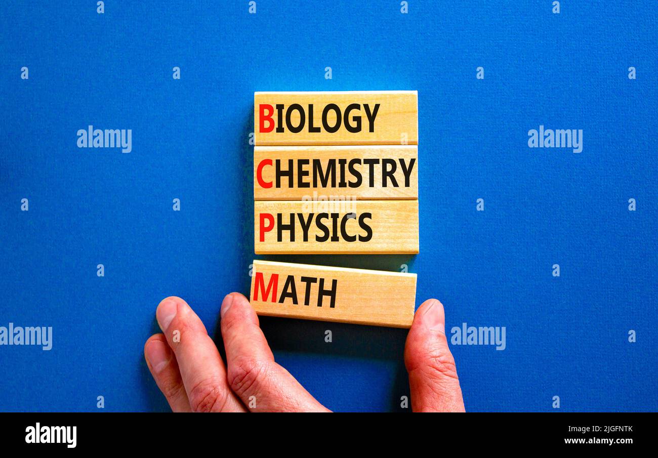 BCPM biology chemistry physics math symbol. Concept words BCPM biology ...