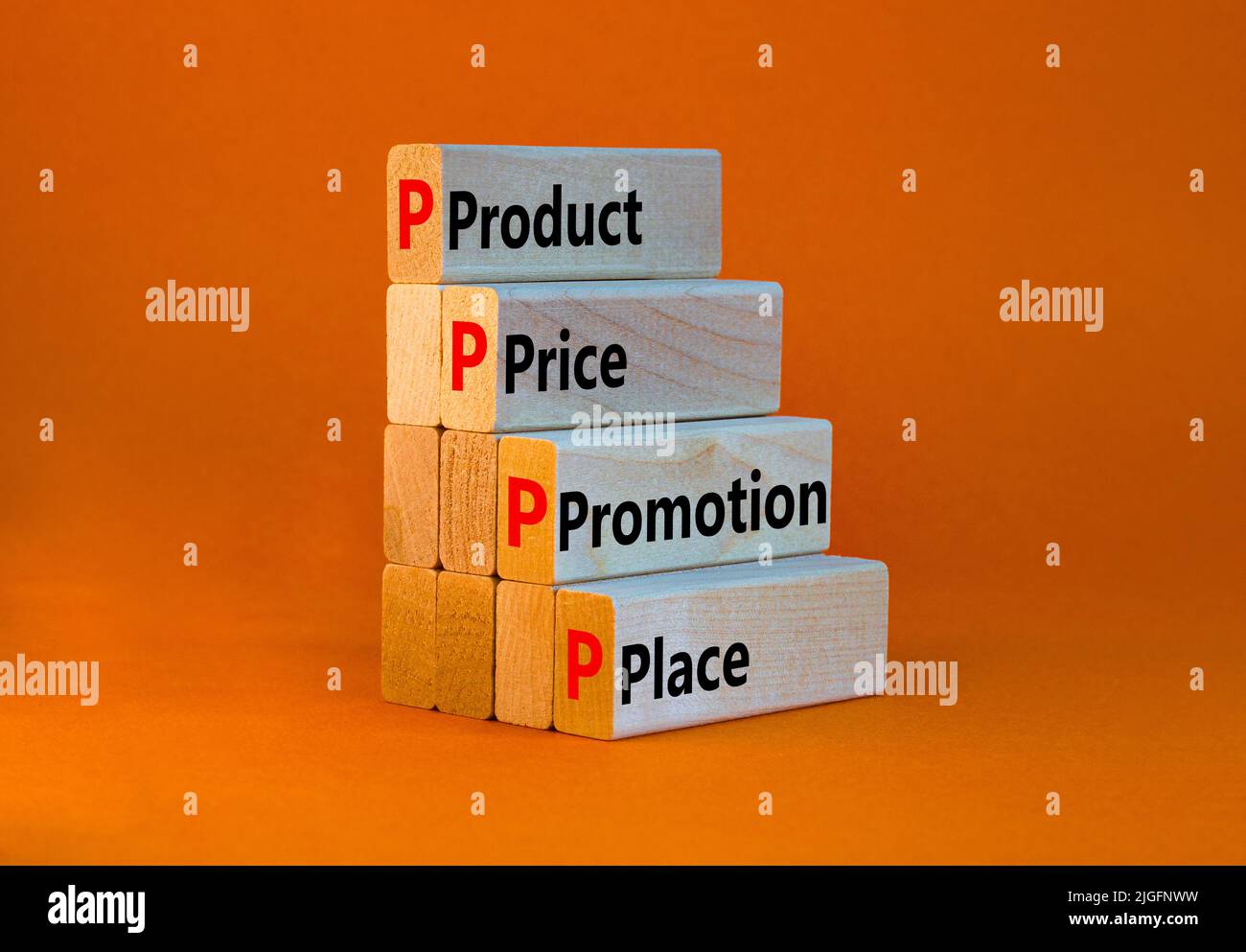 PPPP product price promotion place symbol. Concept words PPPP product ...