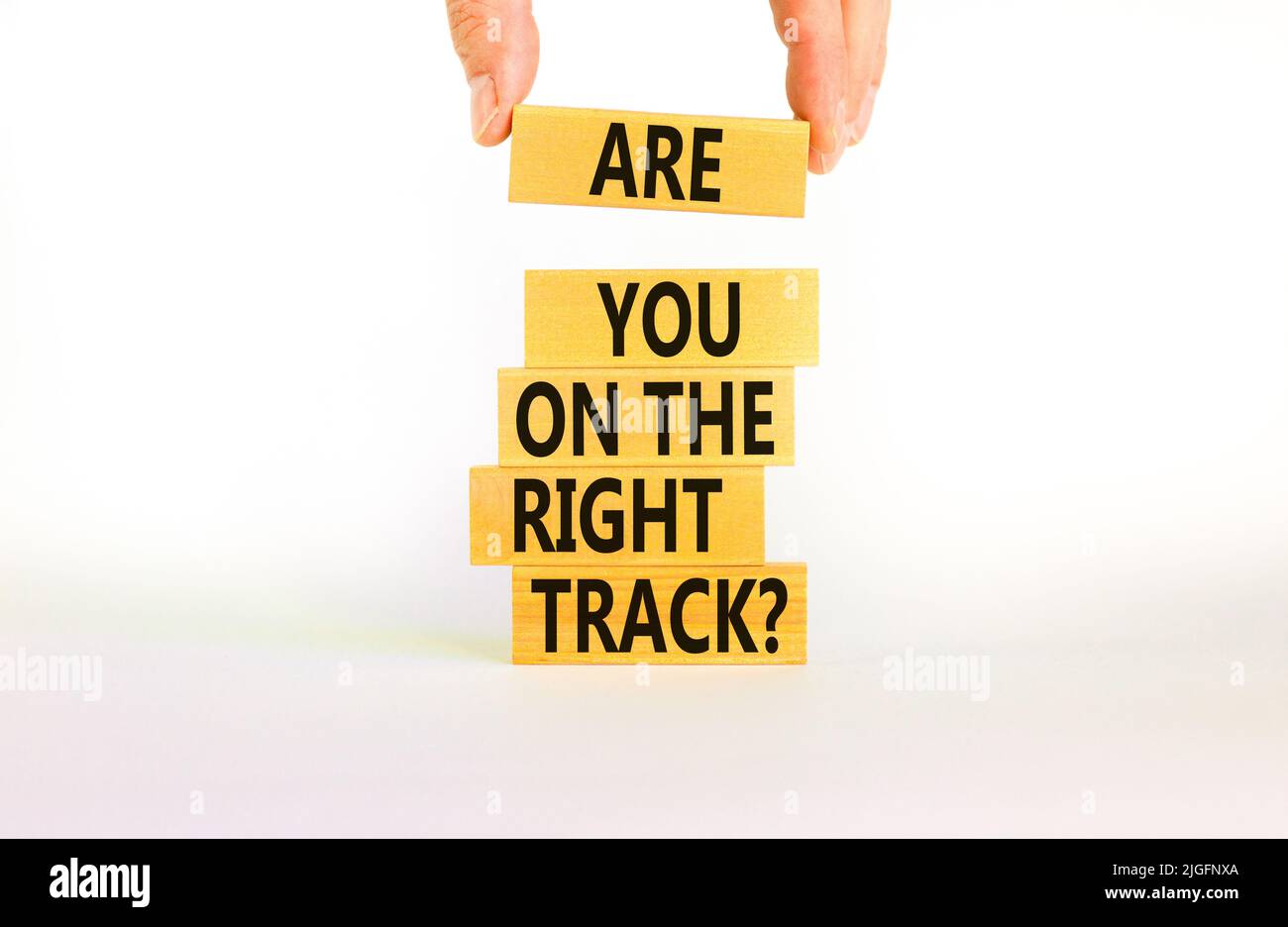 Right track symbol. Concept words Are you on the right track on wooden ...