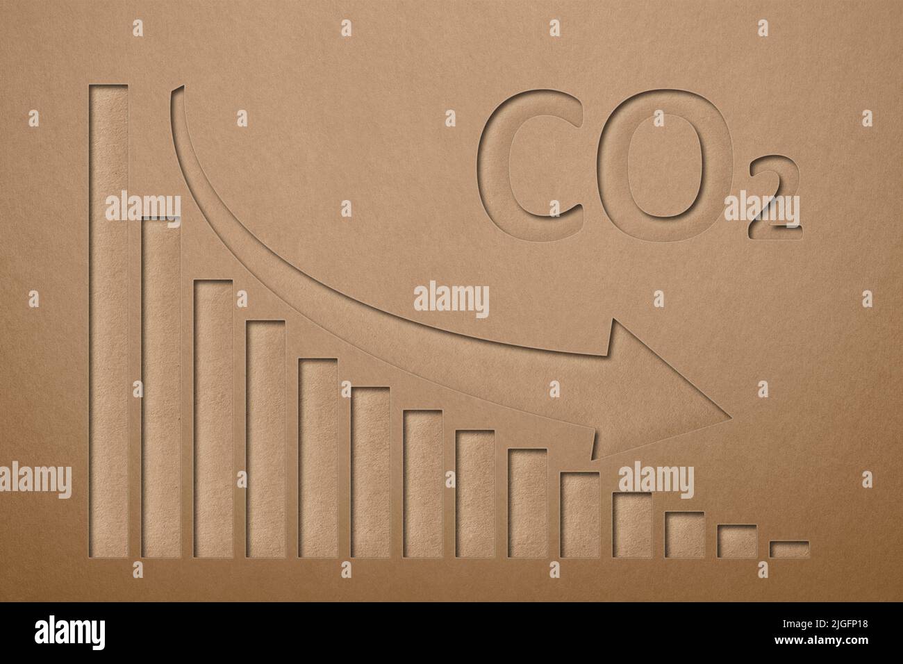 Reduction of CO2 emissions into the atmosphere. Net zero emissions. 3D ...