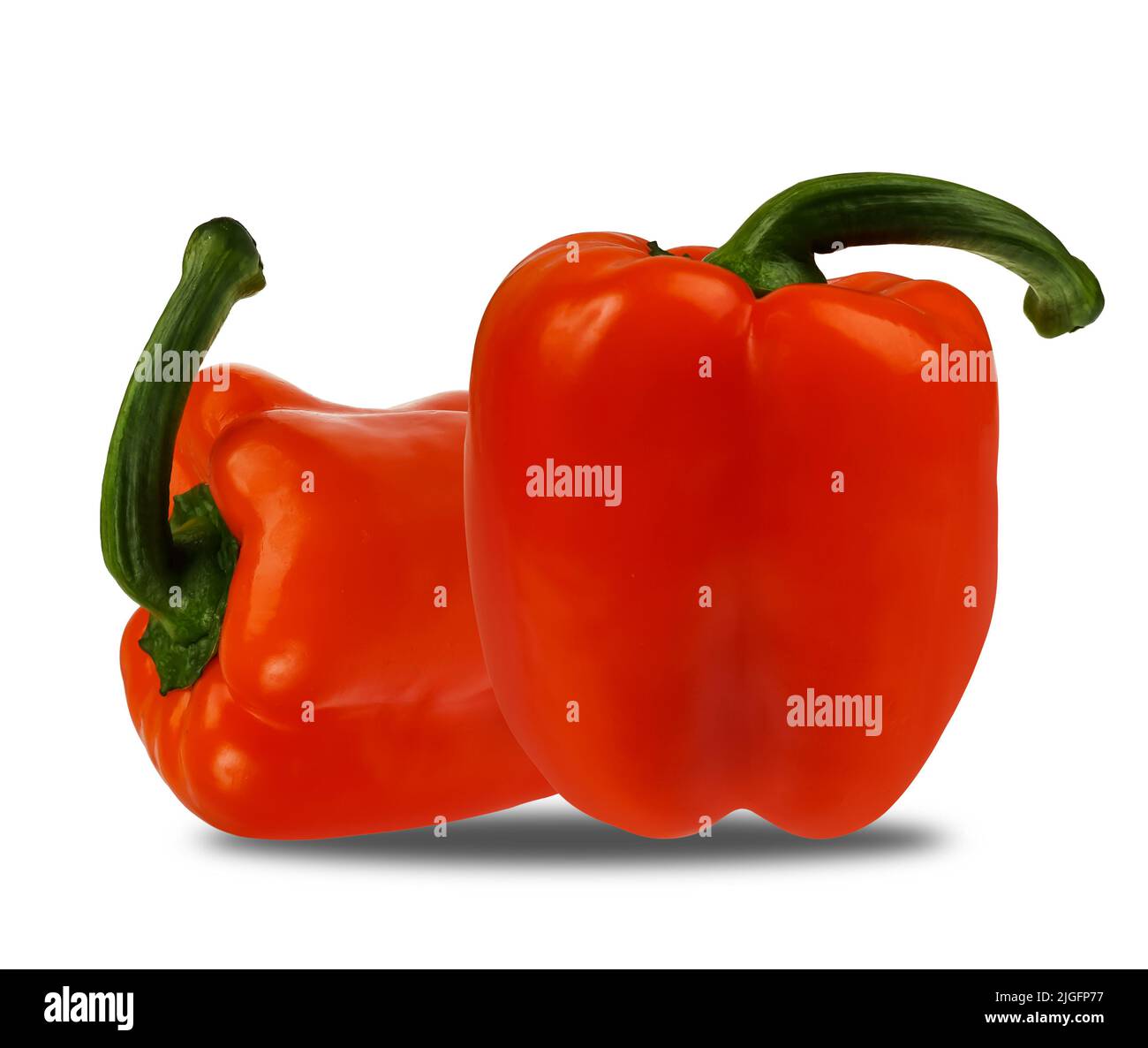 sweet red pepper on a white background with a shadow Stock Photo - Alamy