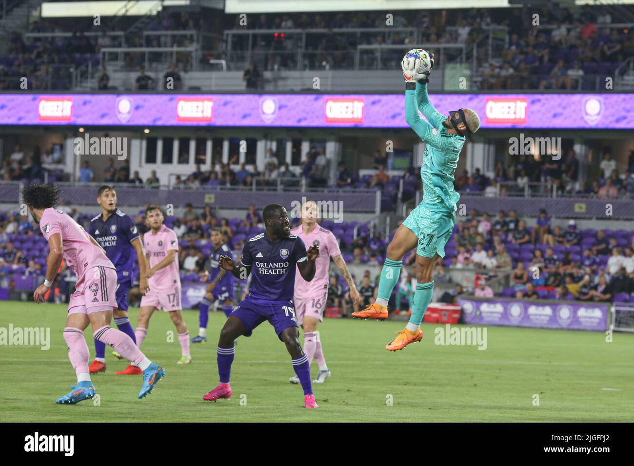 Orlando, FL: Inter Miami goalkeeper Drake Callender (27) makes a save ...