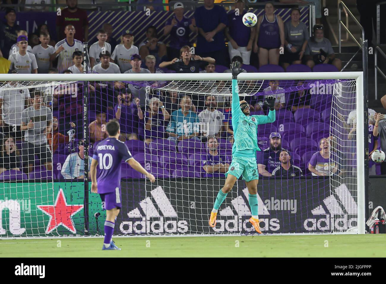 Orlando, FL: Inter Miami goalkeeper Drake Callender (27) makes a save ...
