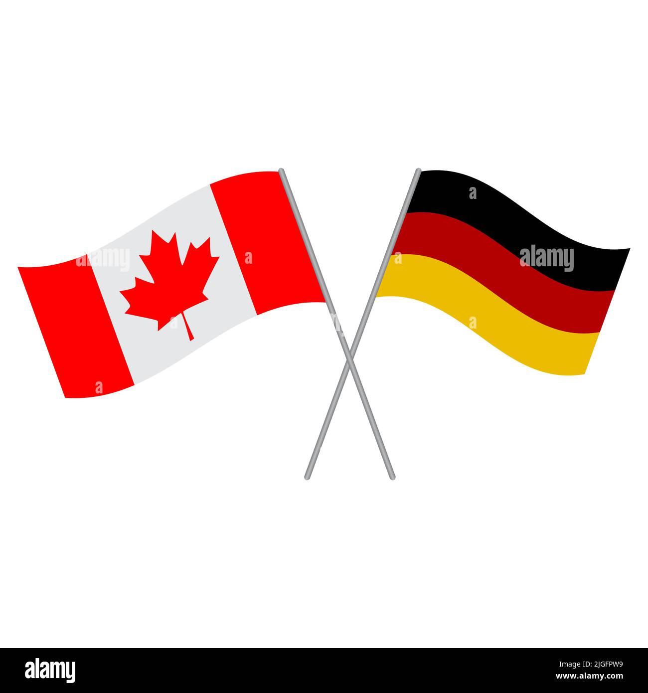 Canadian and German flags vector isolated on white background Stock ...