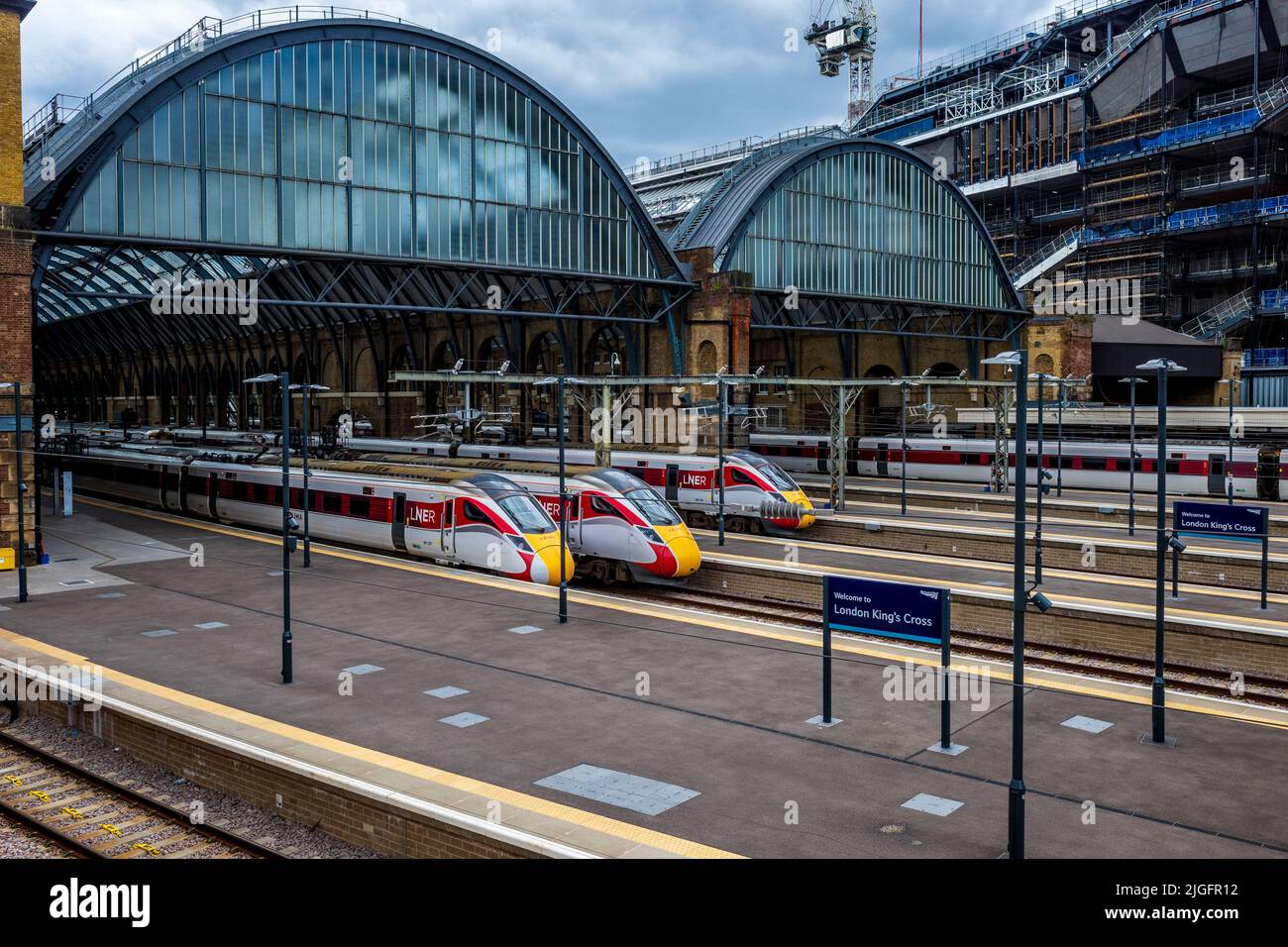 LNER Trains at London Kings Cross Station. LNER Azuma Trains at London's Kings Cross Railway ...