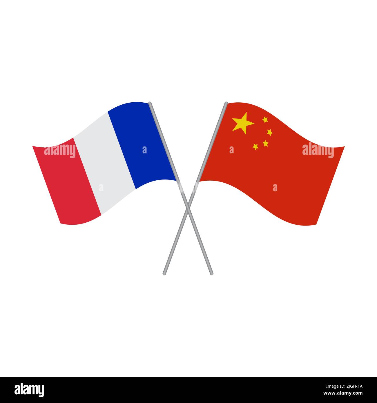Chinese and French flags vector isolated on white background Stock ...